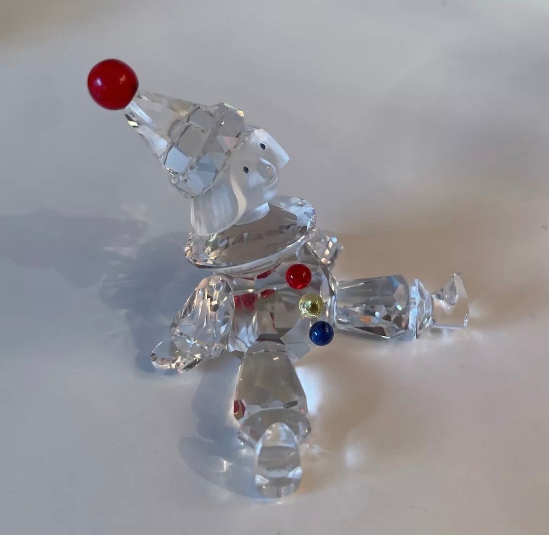 Swarovski Crystal Sitting Clown Puppet Figurine | Crystal Glass Art ...