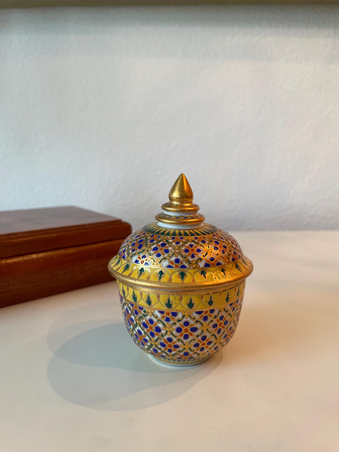 Vintage Thailand Handpainted Colorful Ceramic Pottery Bowl With Lid ...