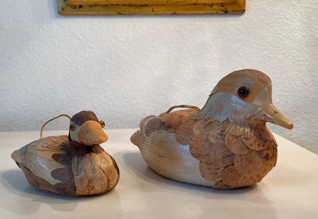 Vintage Handcrafted Corn Husk Duck Figurines, Set of 2 - Etsy