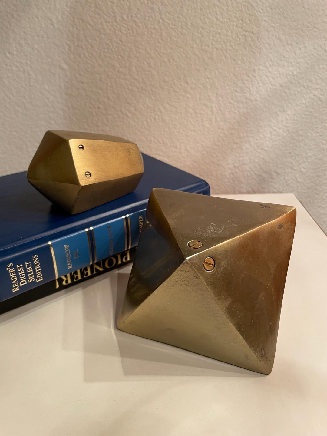 Vintage Brass Paperweight Geometric Shaped Figurine Lot of 2 | 2 Brass ...