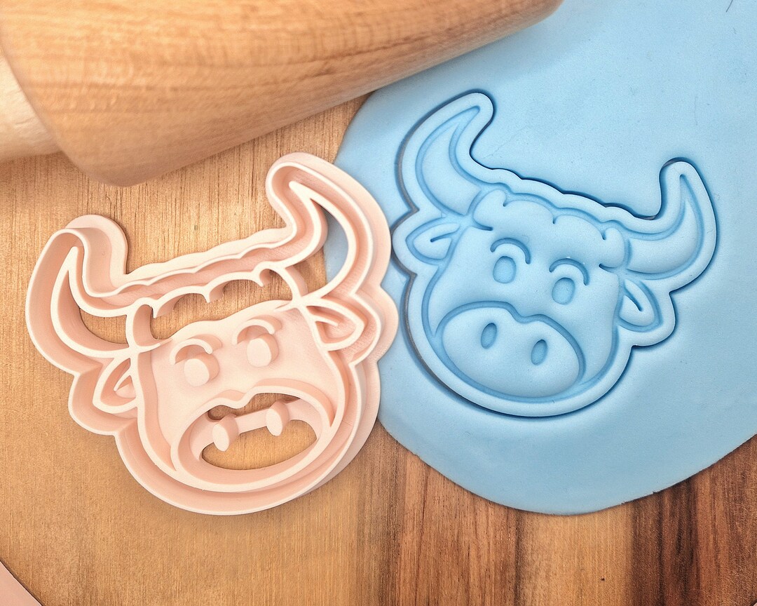 Bull Head Cookie Cutter - Farm Animals - Animal, Bulls Cookies - Pastry ...
