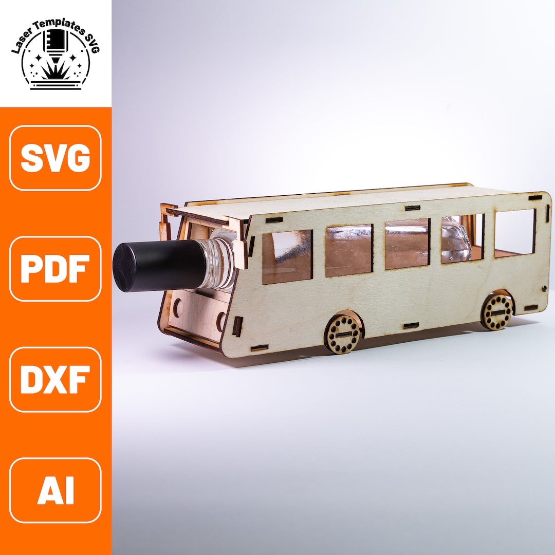 Bus Laser Cut File | Laser Cut File Vector Bottle Bus | Birthday | Gift ...