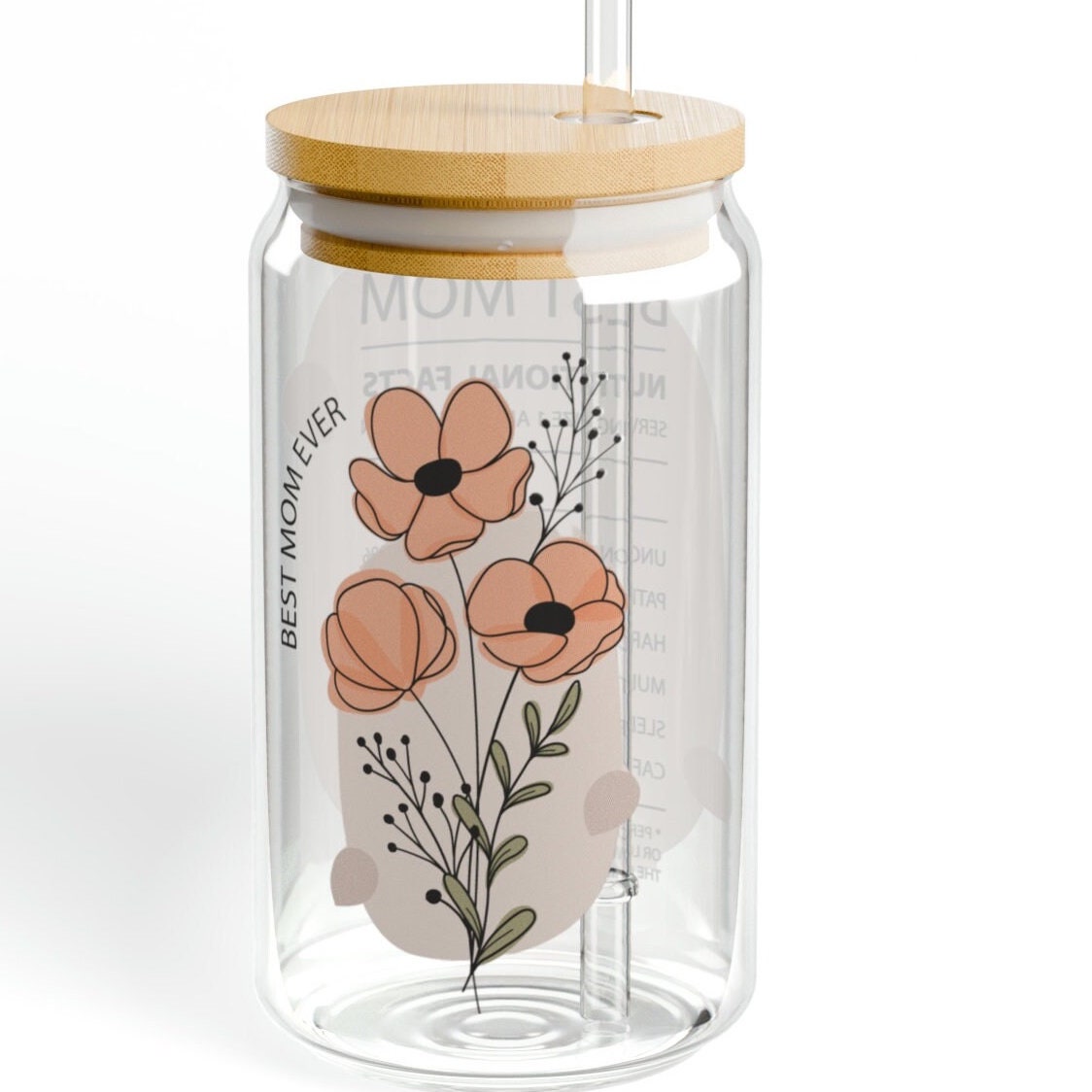 Unique Mom Gift Glass Libby Cup With Best Mom Ever Design and ...