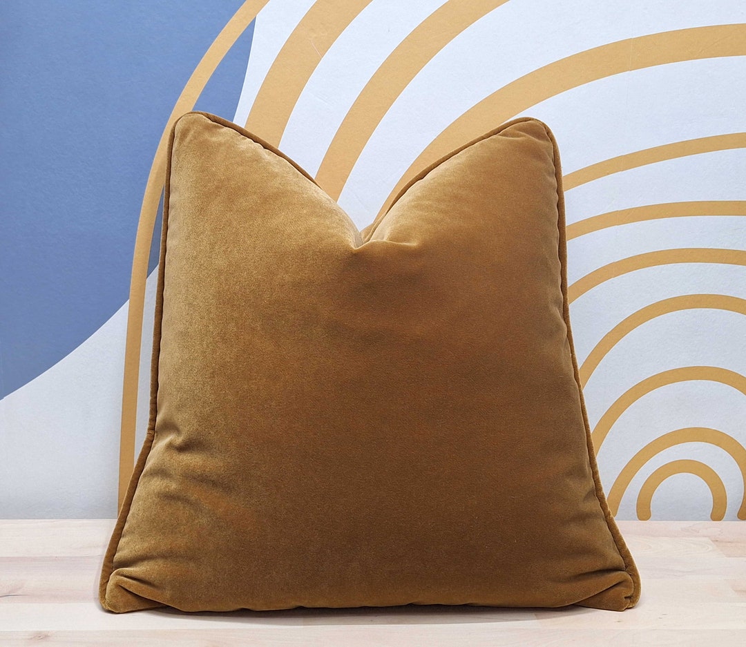 Camel Mat Velvet Pillows, Velvet Bias Pillows, Hidden Zipper, Special ...