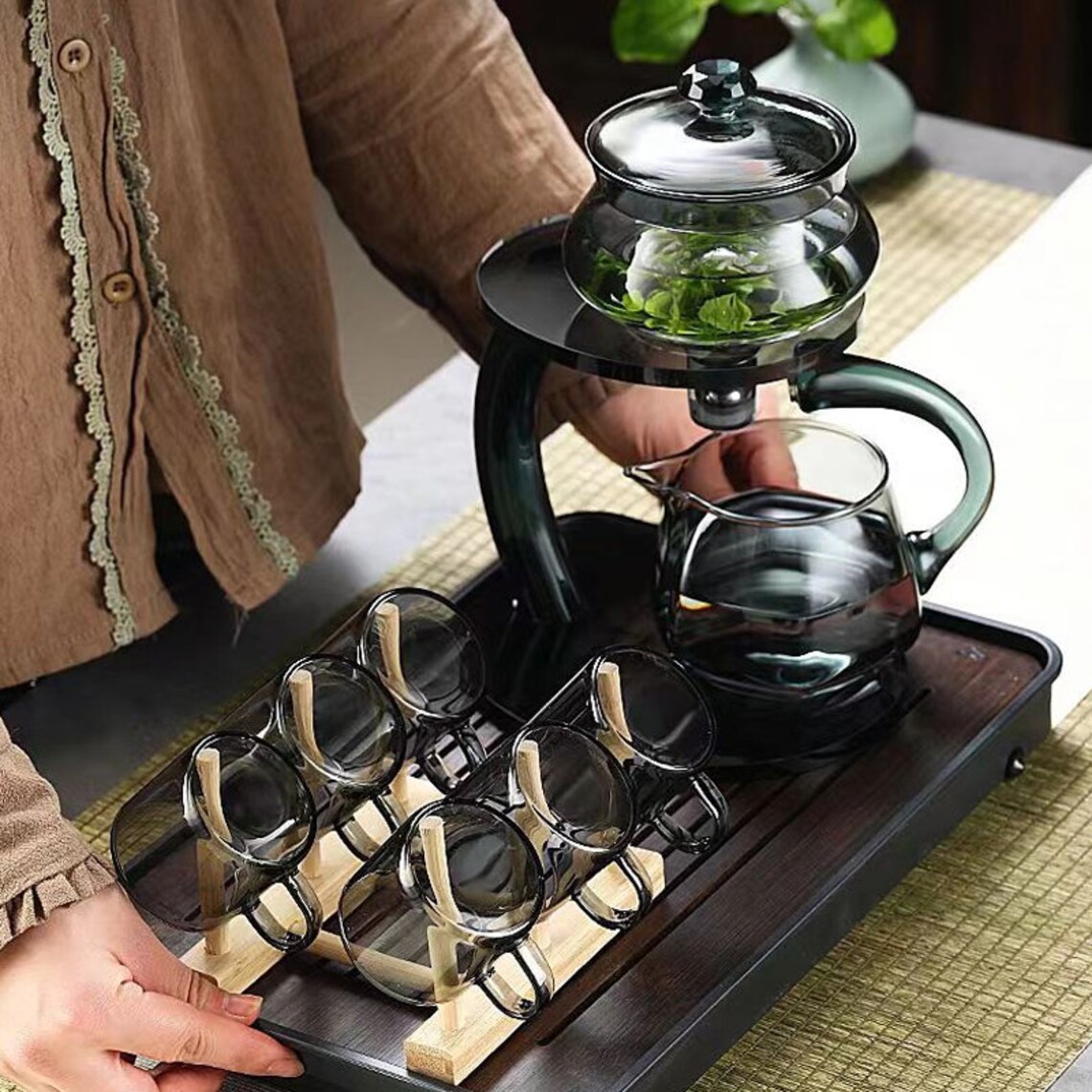 Creative Fully Automatic Tea Set | Teapot | Magnetic Tea Set | Glass ...