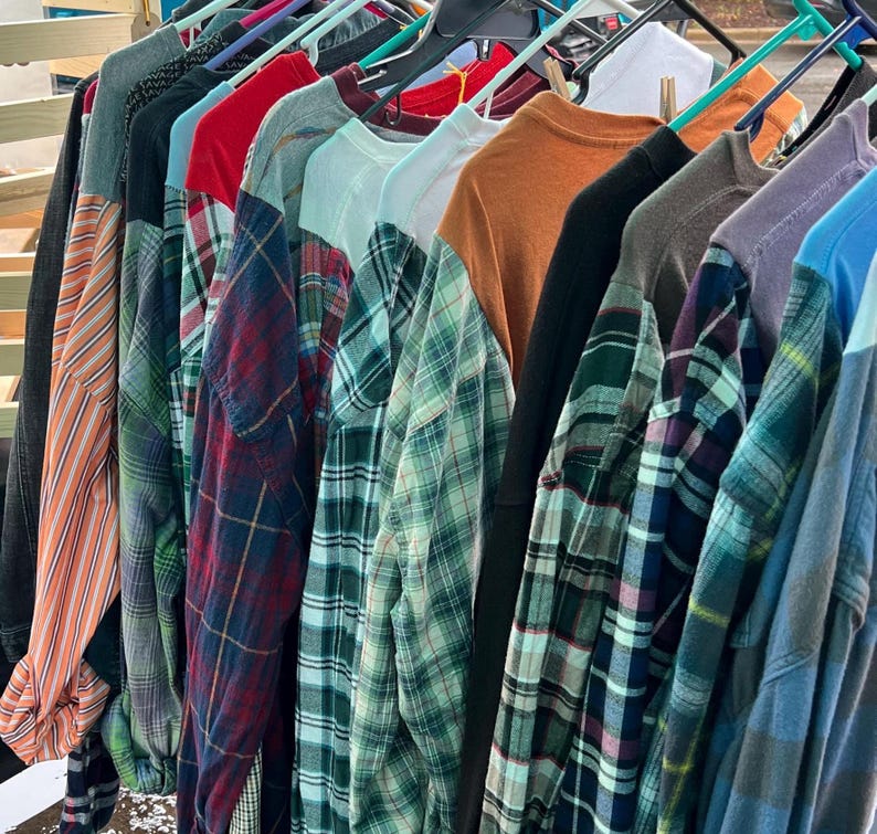 Upthrifted Upcycled Repurposed Flannel Tshirt Combination Mystery Pick ...