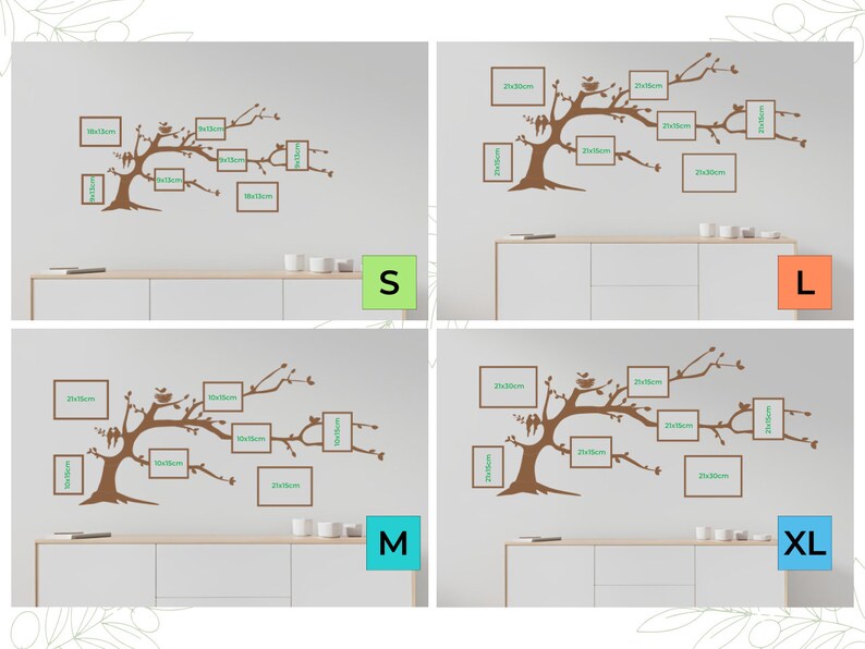 Photo Frames Family Tree, Wall Decorations for Living Room, Collage ...