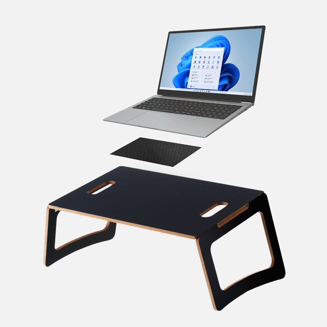 Wooden Foldable Laptop Stand, Portable Lap Desk, Laptop Support, Bed ...