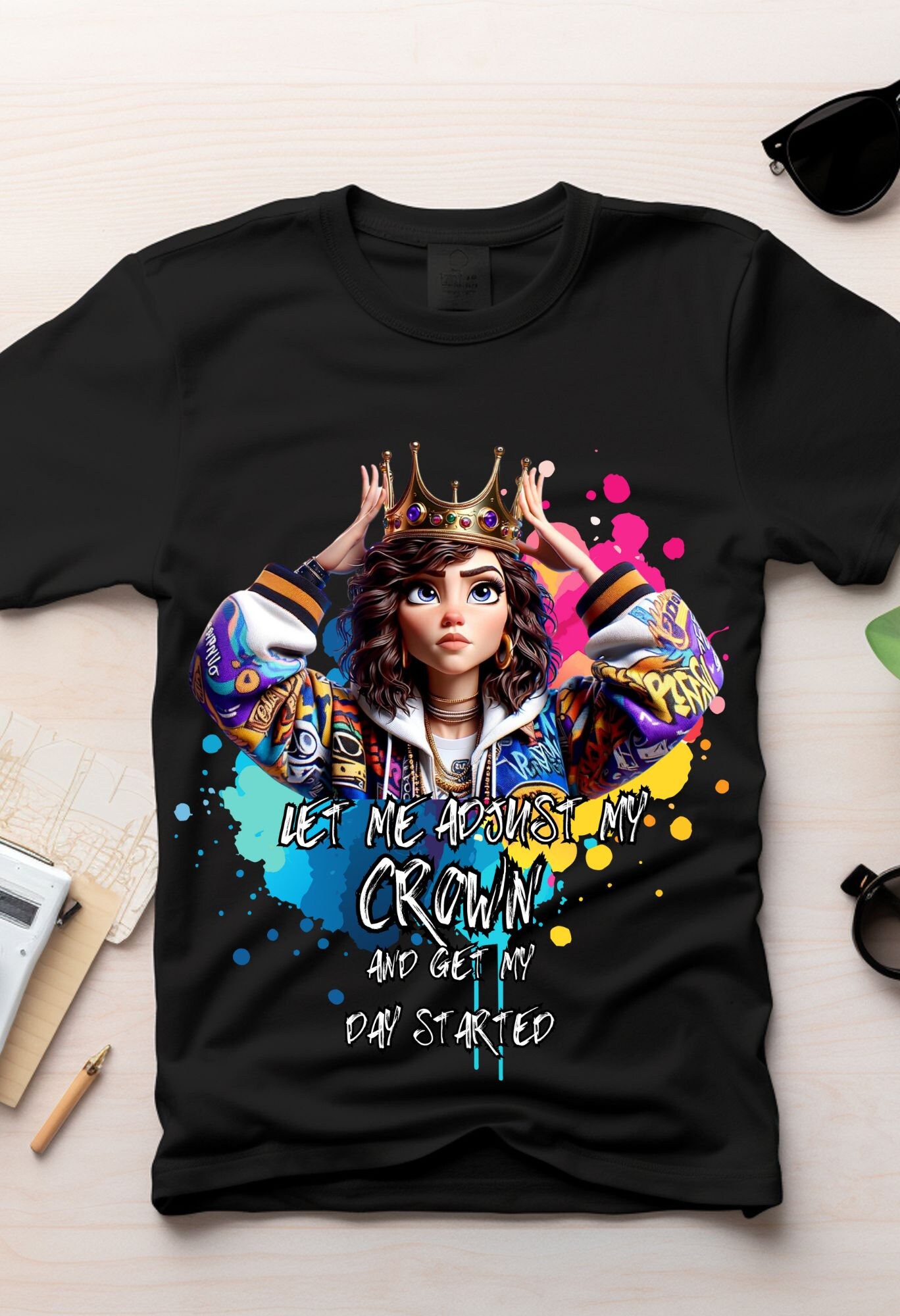 Adjust My Crown, PNG, DTF, Digital Download - Etsy
