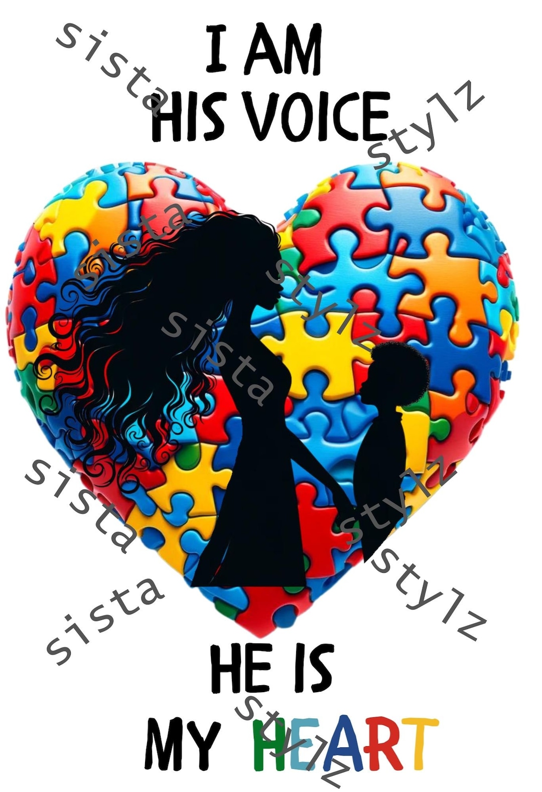 Autism Mama, African American Boy, Autistic Mom, Mommy, Digital ...