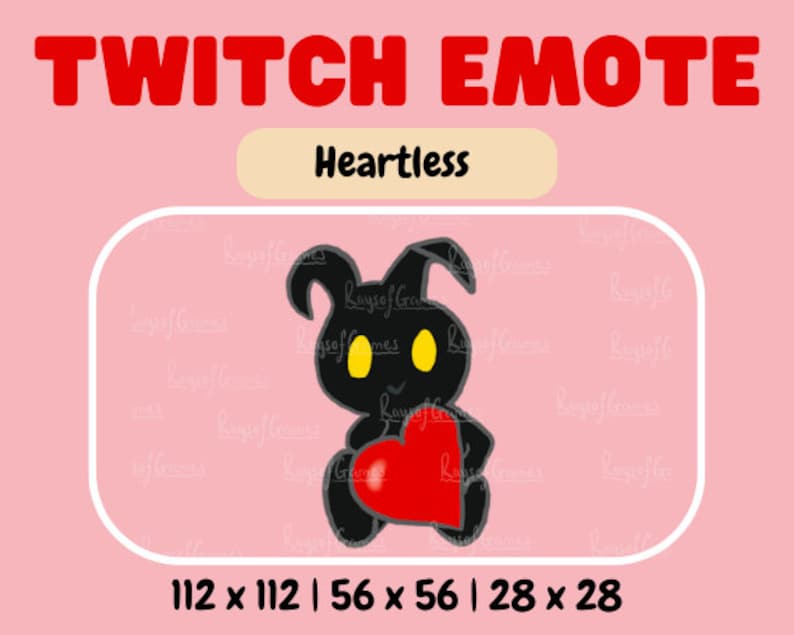 Kingdom Hearts Shadow Heartless Hugging Heart Emote - Twitch, Discord ...