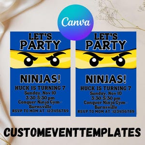 Ninja Go Birthday Invitation, Karate Birthday, Ninja Party Invite ...