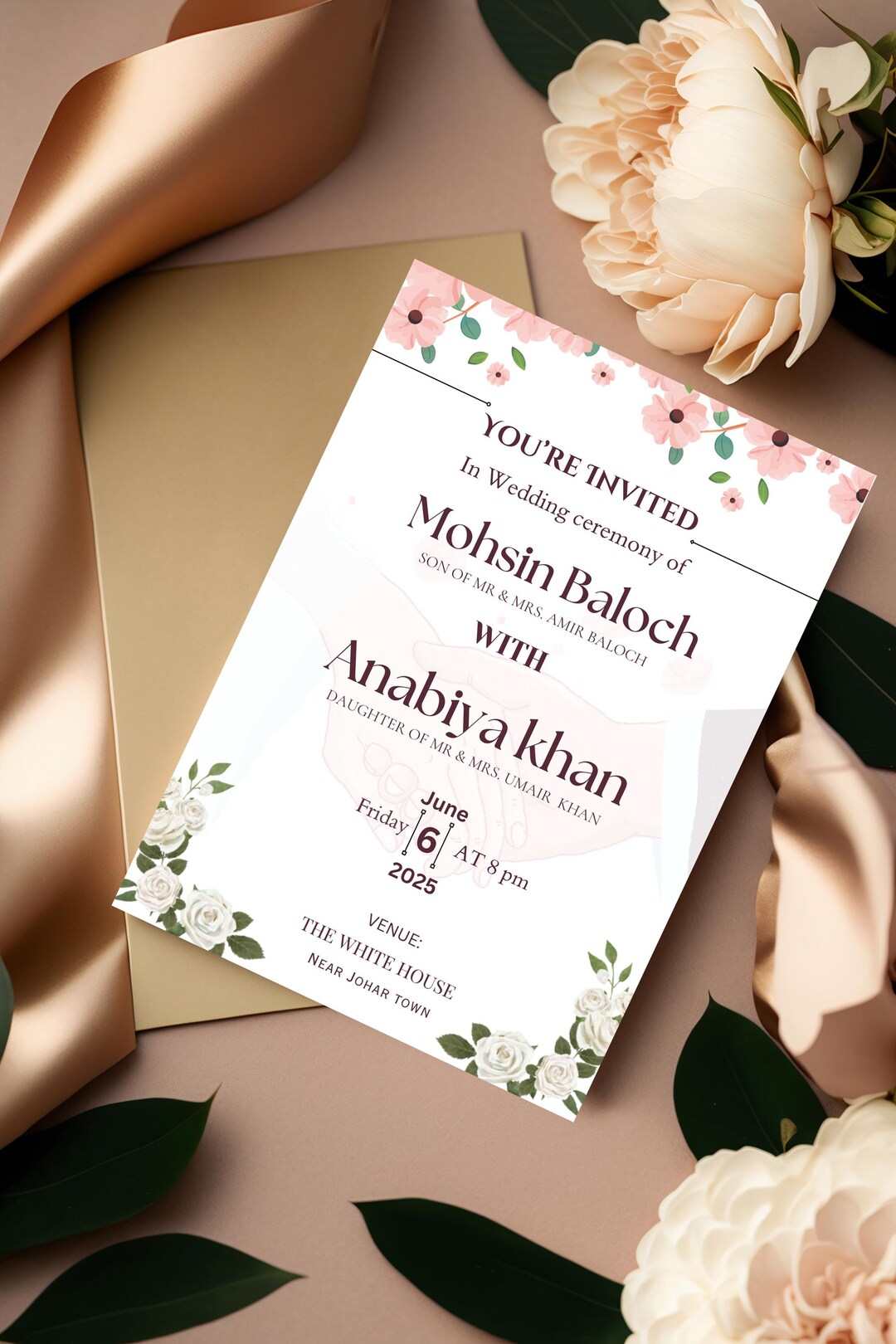 Wedding Invite Template Digital Wedding Invitation, Smart Editable and ...