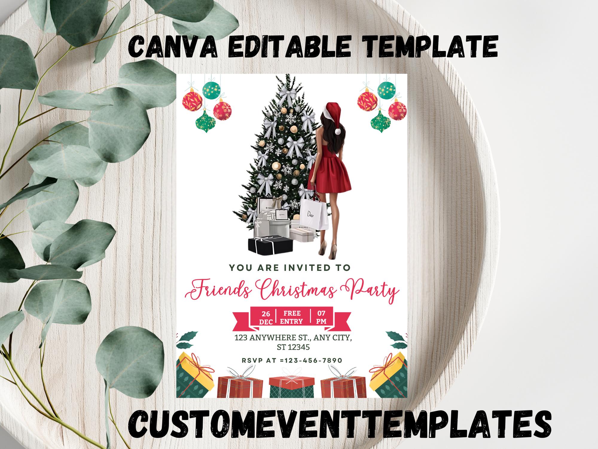 Editable Friendsmas Party Invitation, Printable or Digital Invite ...