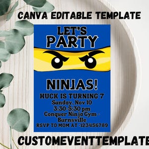 Ninja Go Birthday Invitation, Karate Birthday, Ninja Party Invite ...
