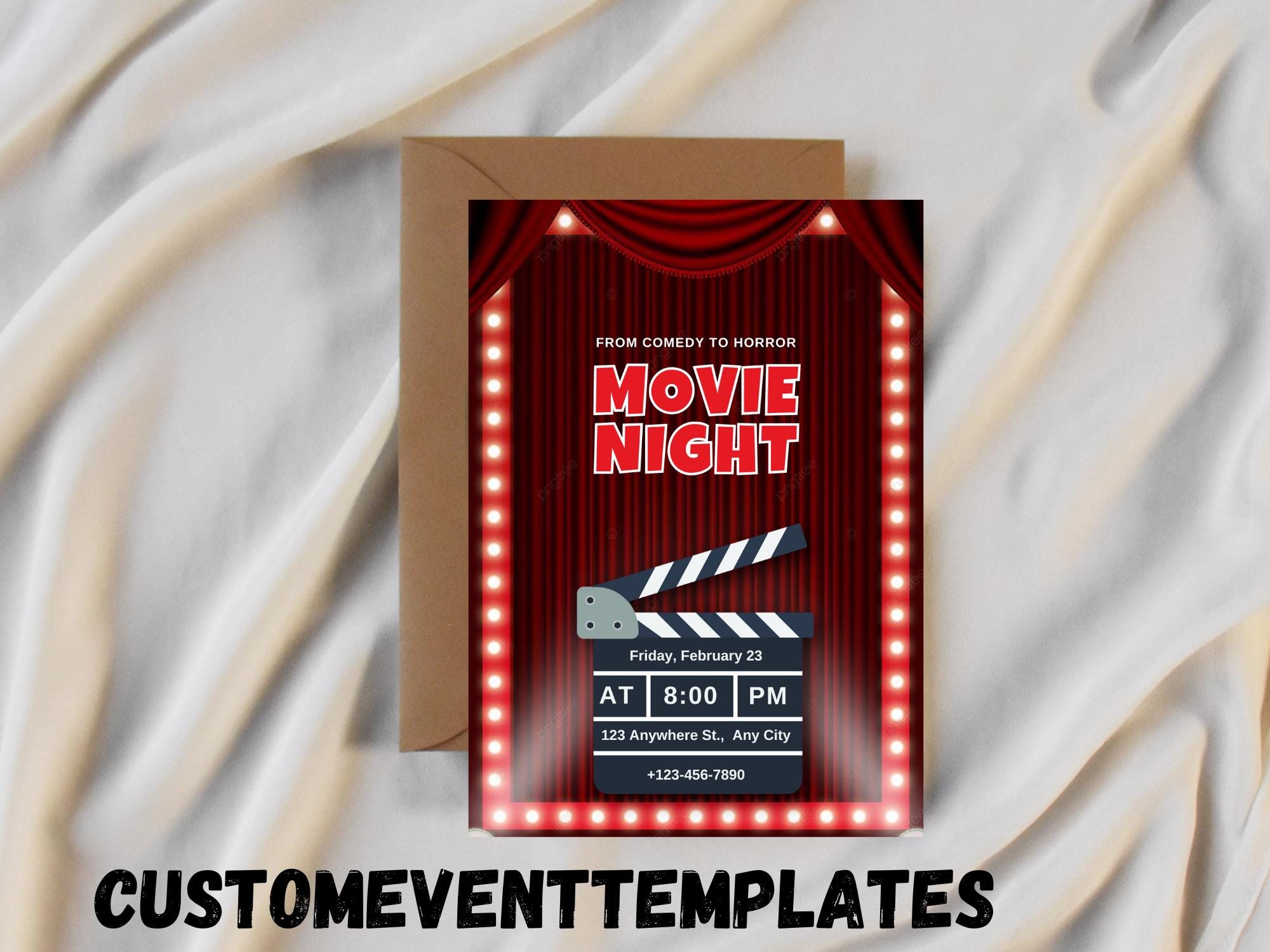 Editable Movie Birthday Invitation Template Cinema Birthday Invite ...