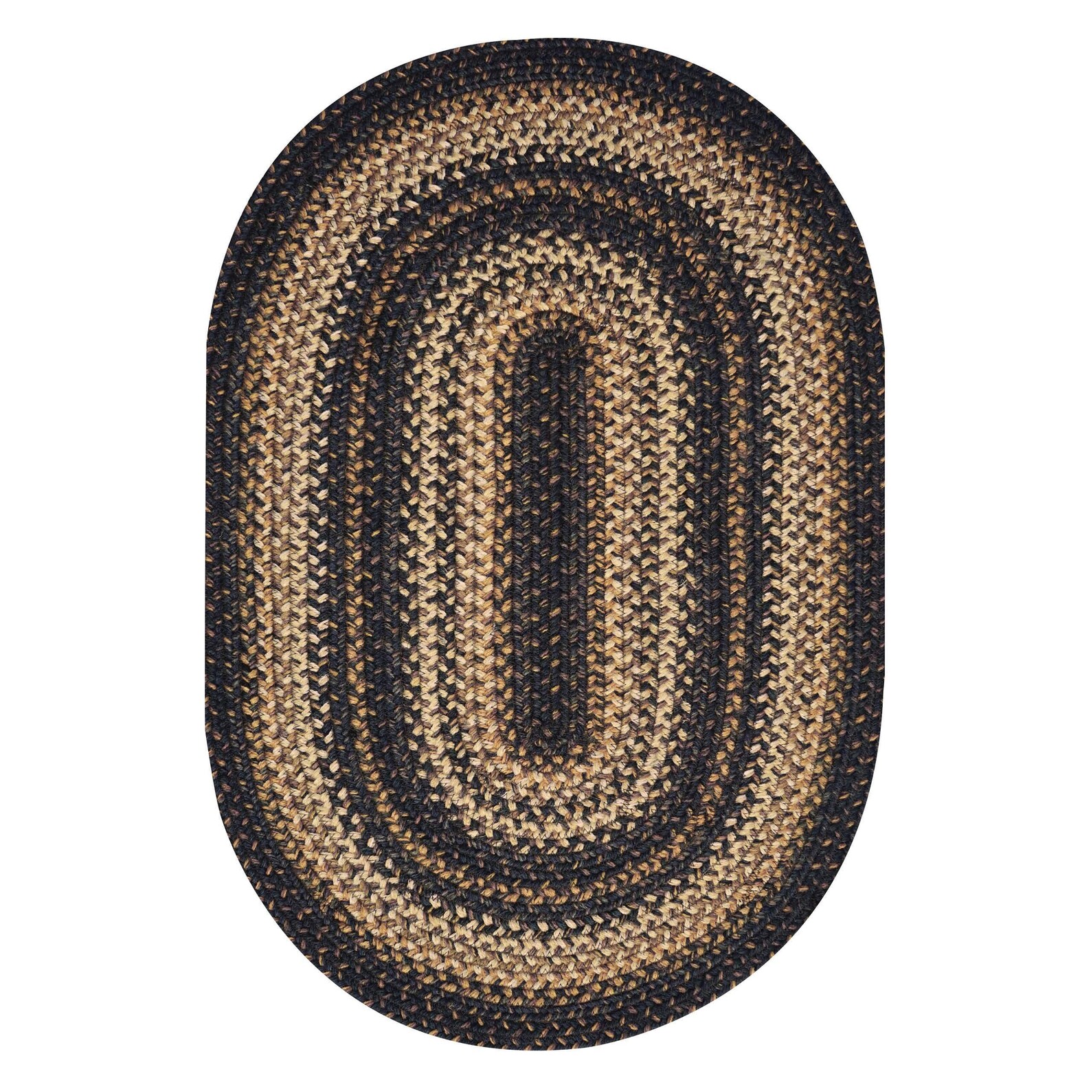 Homespice Handmade Rectangular & Oval Black Braided Rug, Kilimanjaro ...