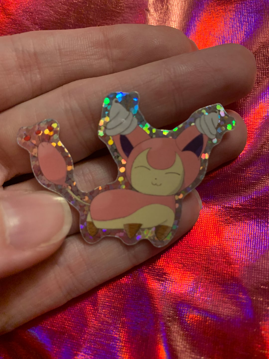 Holographic Ice Cream Skitty Sticker Cute Pink Alien Cat - Etsy