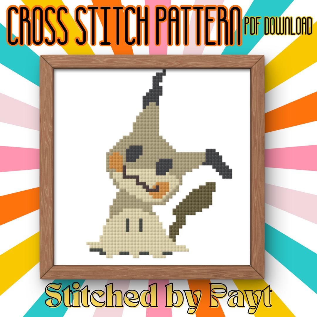 Mimikyu Pokemon Cross Stitch Pattern PDF Download - Nerd, Cute ...
