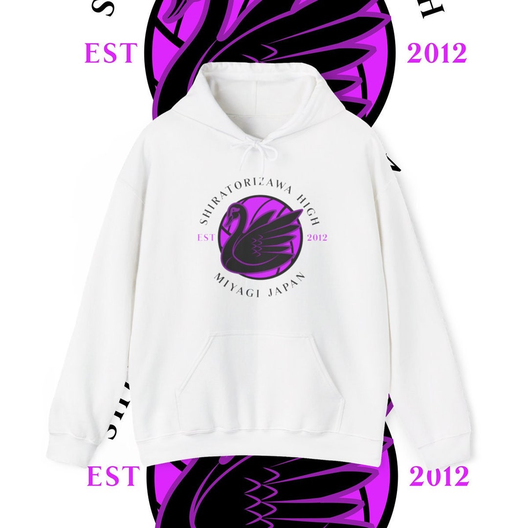 Anime Streetwear Haikyuu Shiratorizawa School Volleyball Logo Hoodie ...