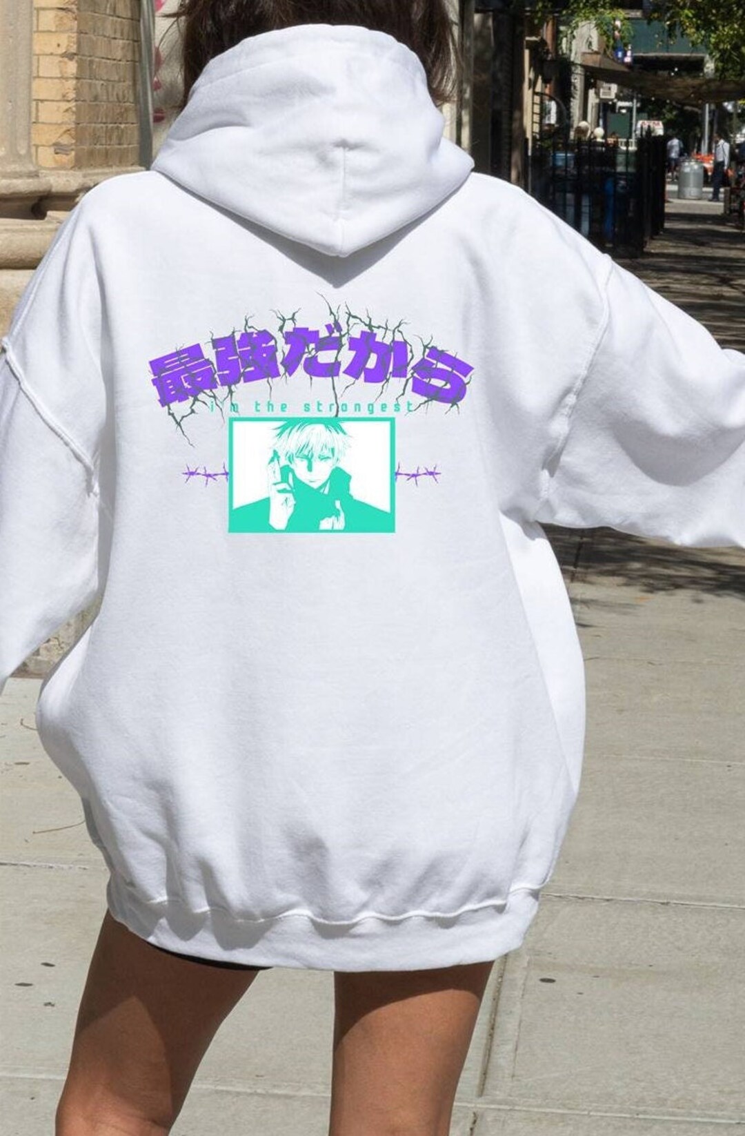 Jujutsu Kaisen Gojo Satoru I'm the Strongest Hoodie Pastel Y2K Fashion ...