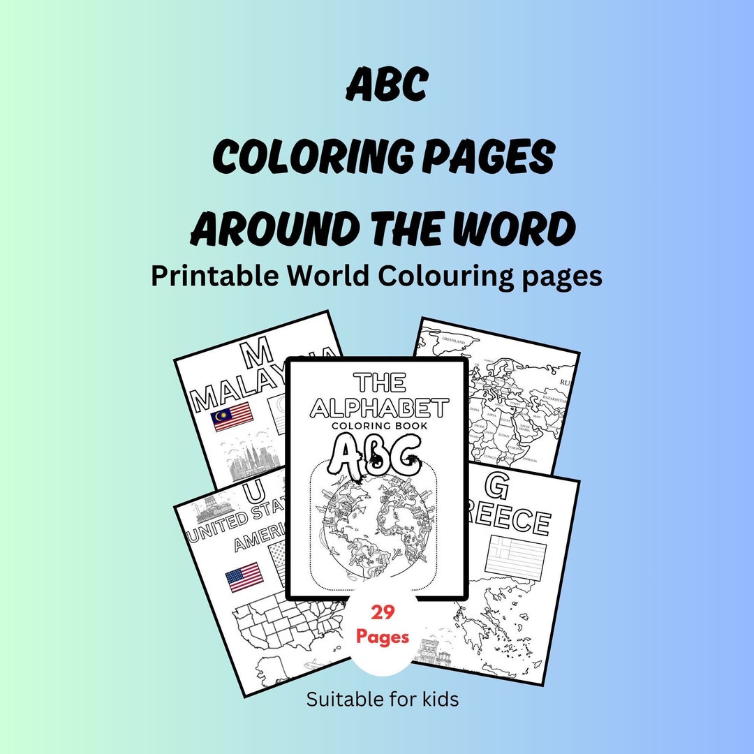 Coloring Pages the Alphabet ABC Around the World Edition - Etsy