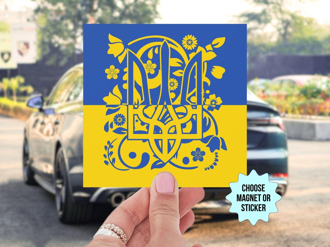 Ukraine Car Magnet/bumper Sticker, Stand With Support Ukraine ...