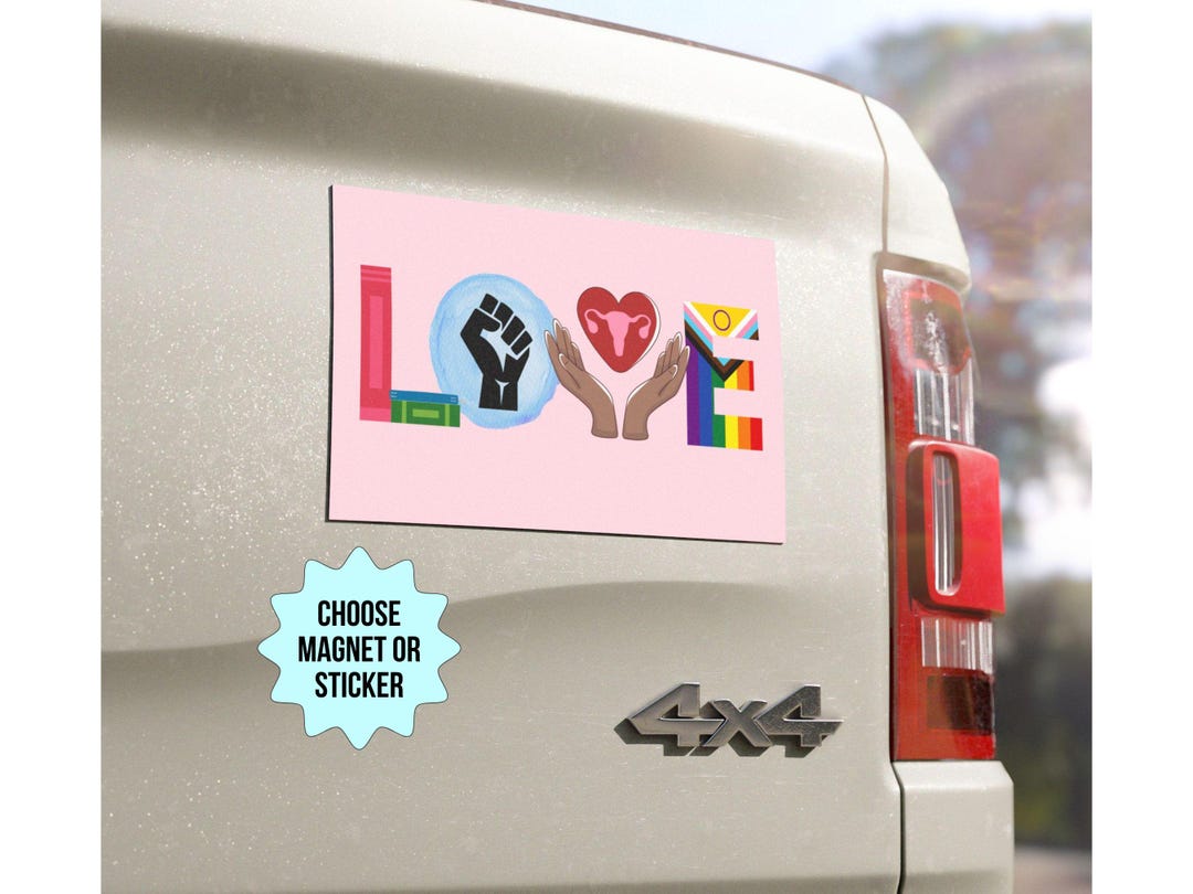 Liberal LOVE Car Magnet/bumper Sticker, Anti Trump Banned Books BLM ...