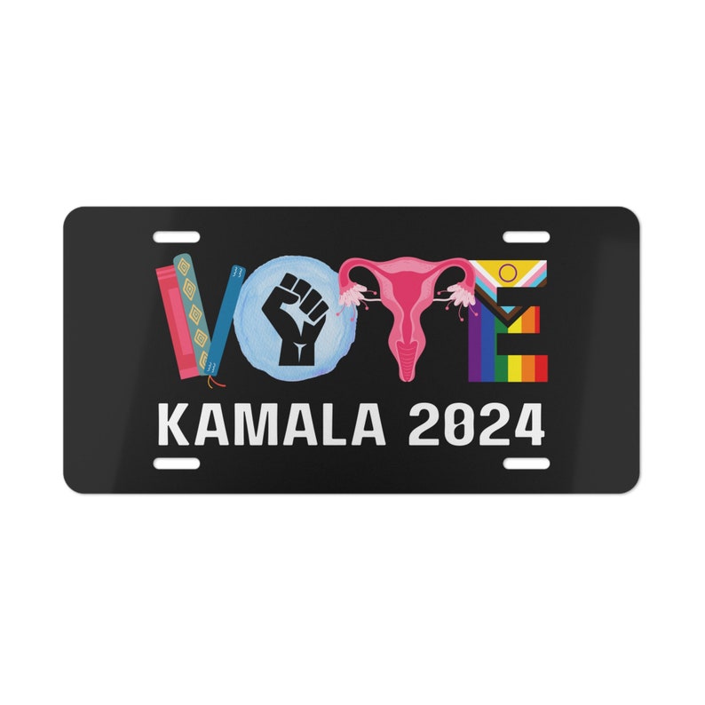 Kamala Harris 2024 Vote License Plate, Banned Books, BLM, Reproductive ...