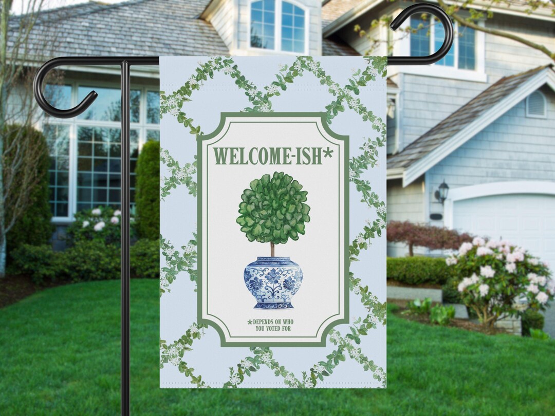 Subtle Welcome-ish Funny House Garden Flag, Anti Trump MAGA Republican ...
