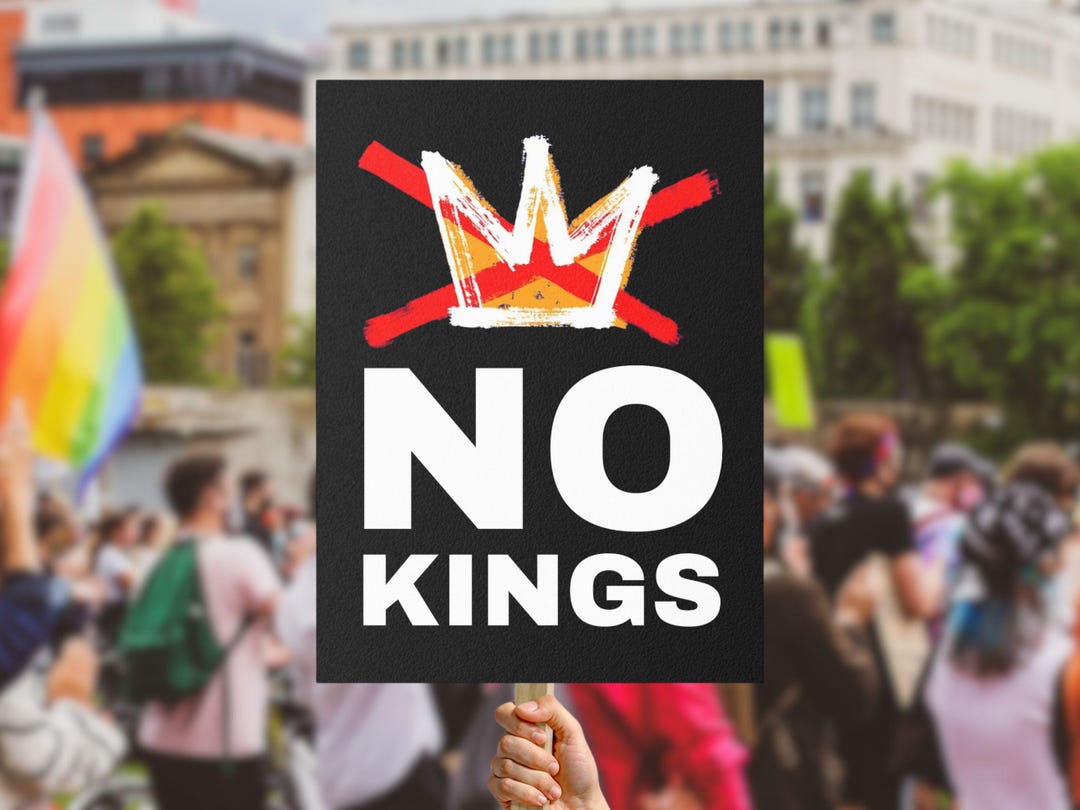 No Kings Protest Sign/poster, Anti Trump MAGA Fascists, Liberal Leftist ...