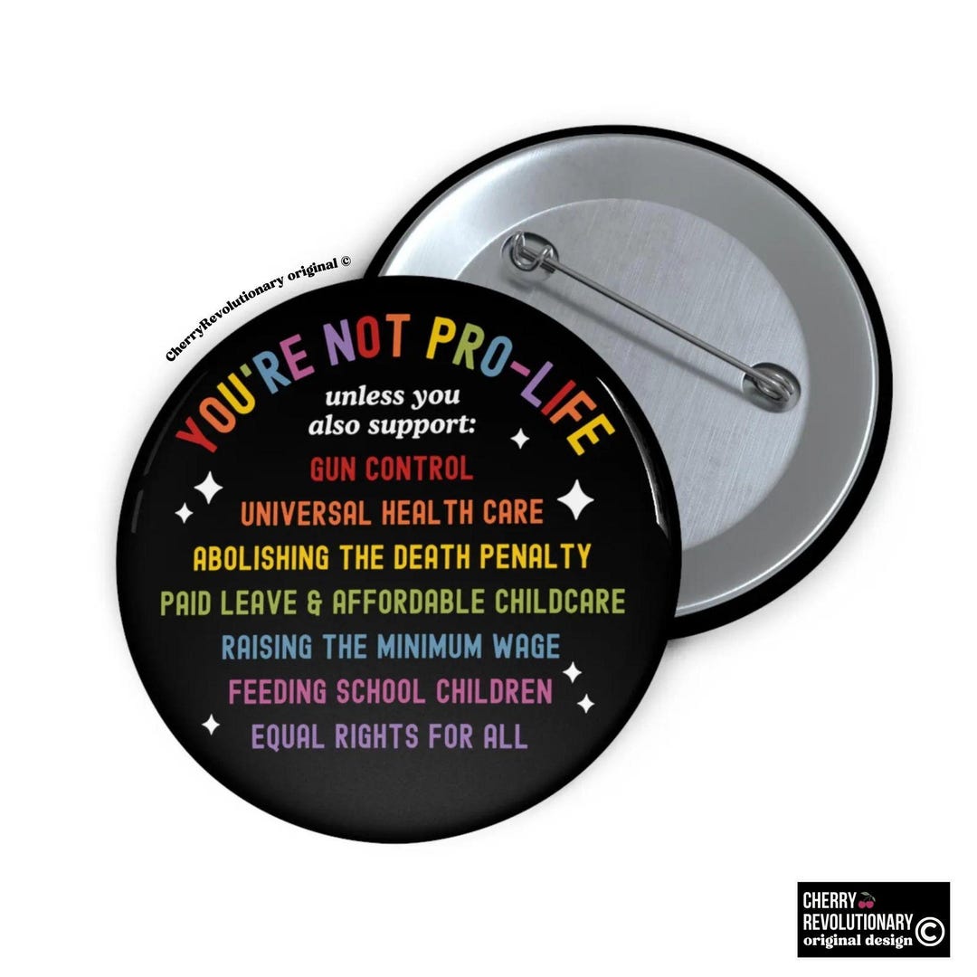 You're Not Pro Life Feminist Pin Button, Prochoice Anti Gun Equal LGBT ...