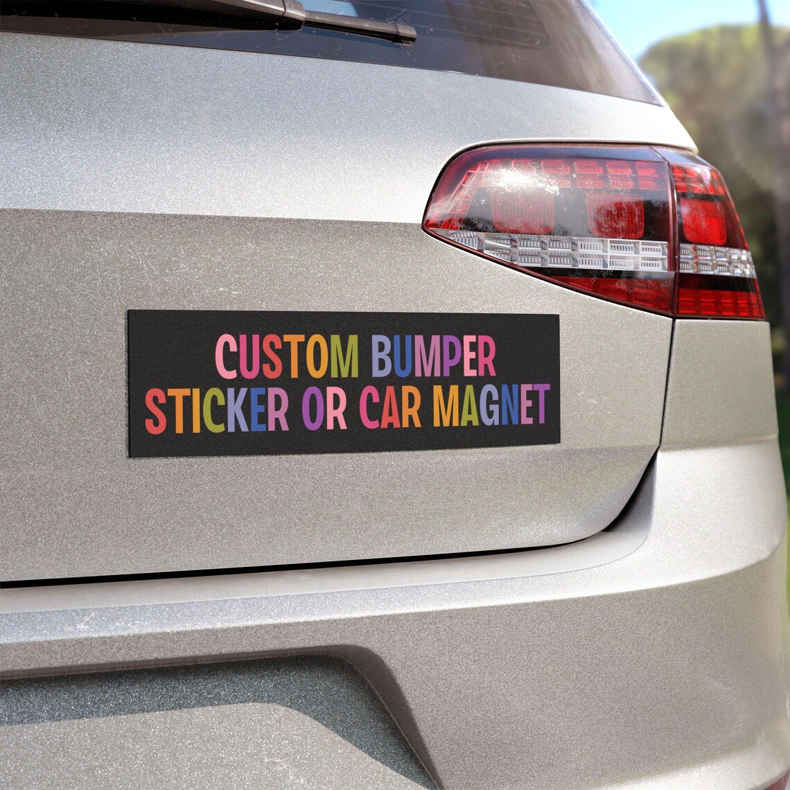 Custom Car Magnet/bumper Sticker Rainbow Letters Font, Personalized ...