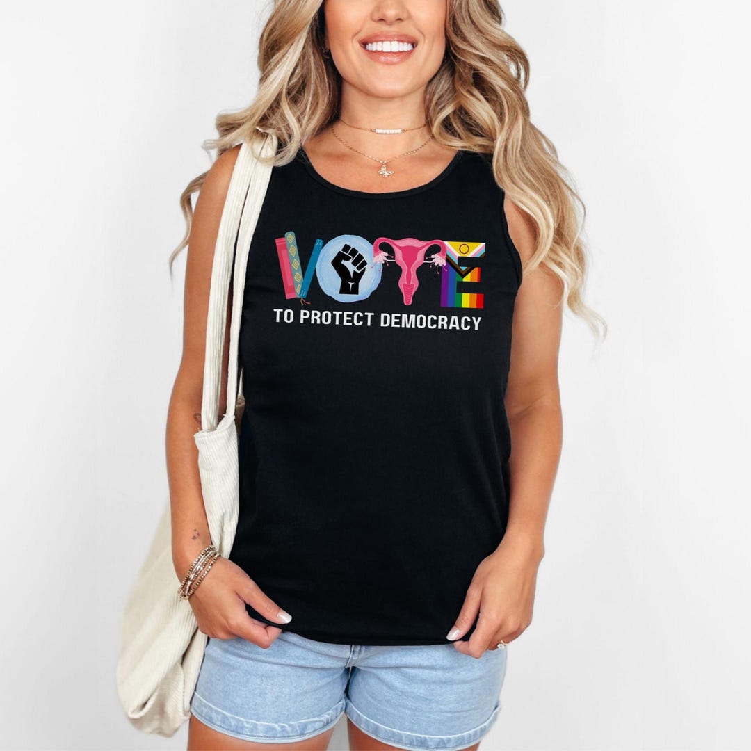 Vote Comfort Colors Tank Top, Protect Democracy, Banned Books, BLM ...