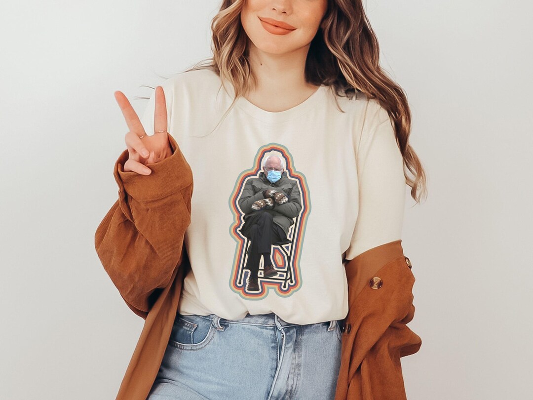 Retro Bernie Sanders Mittens Meme Shirt, Anti Trump MAGA Fascism ...