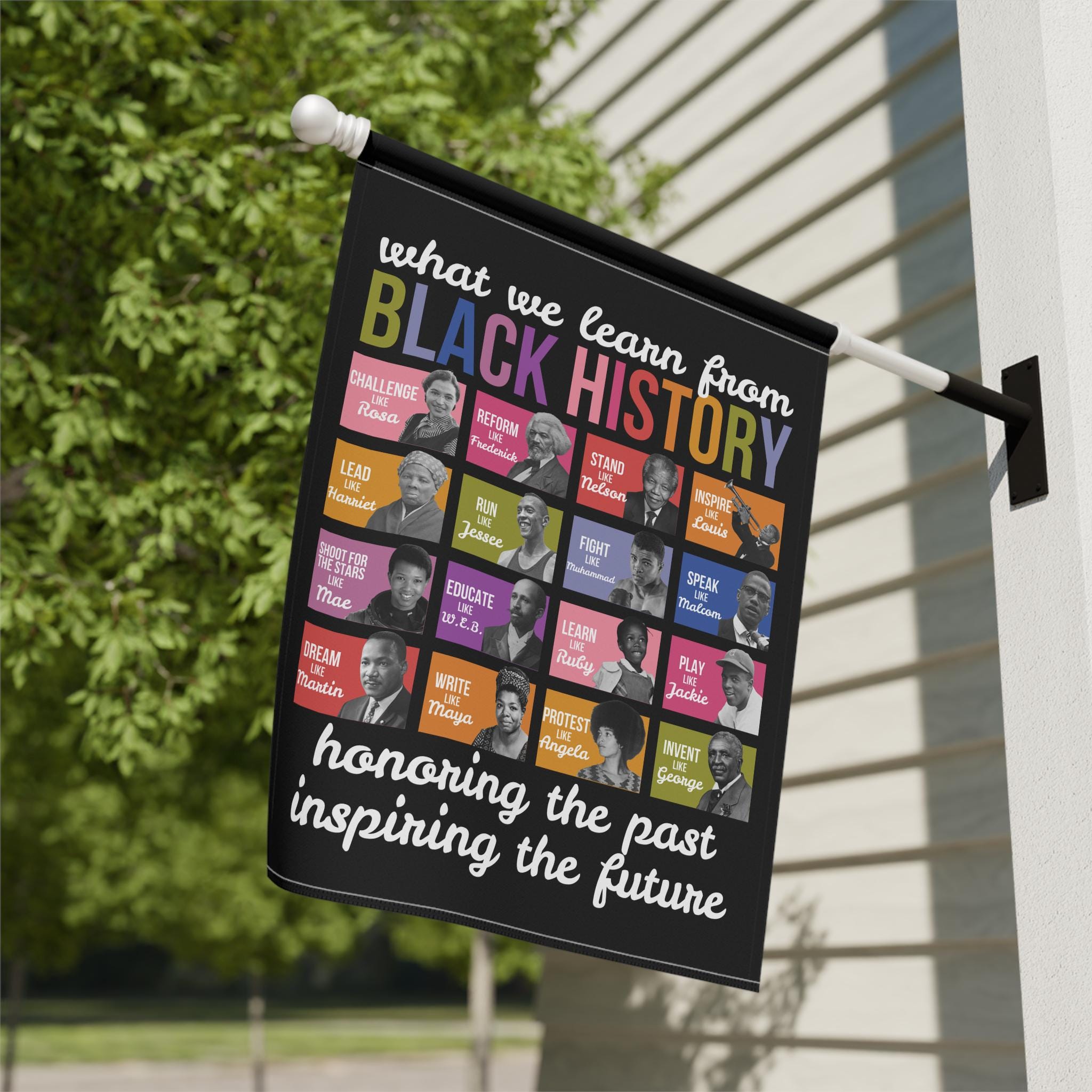 What We Learn From Black History Garden House Flag, BLM Ally, Human ...