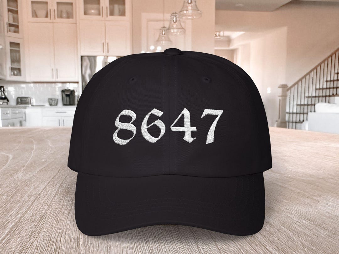 EMBROIDERED 8647 Dad Hat Cap, Subtle Anti Trump MAGA Fascism Hat ...