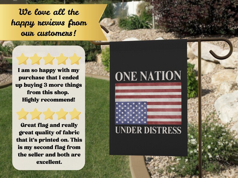 One Nation Under Distress House Garden Flag, Upside Down American Flag ...