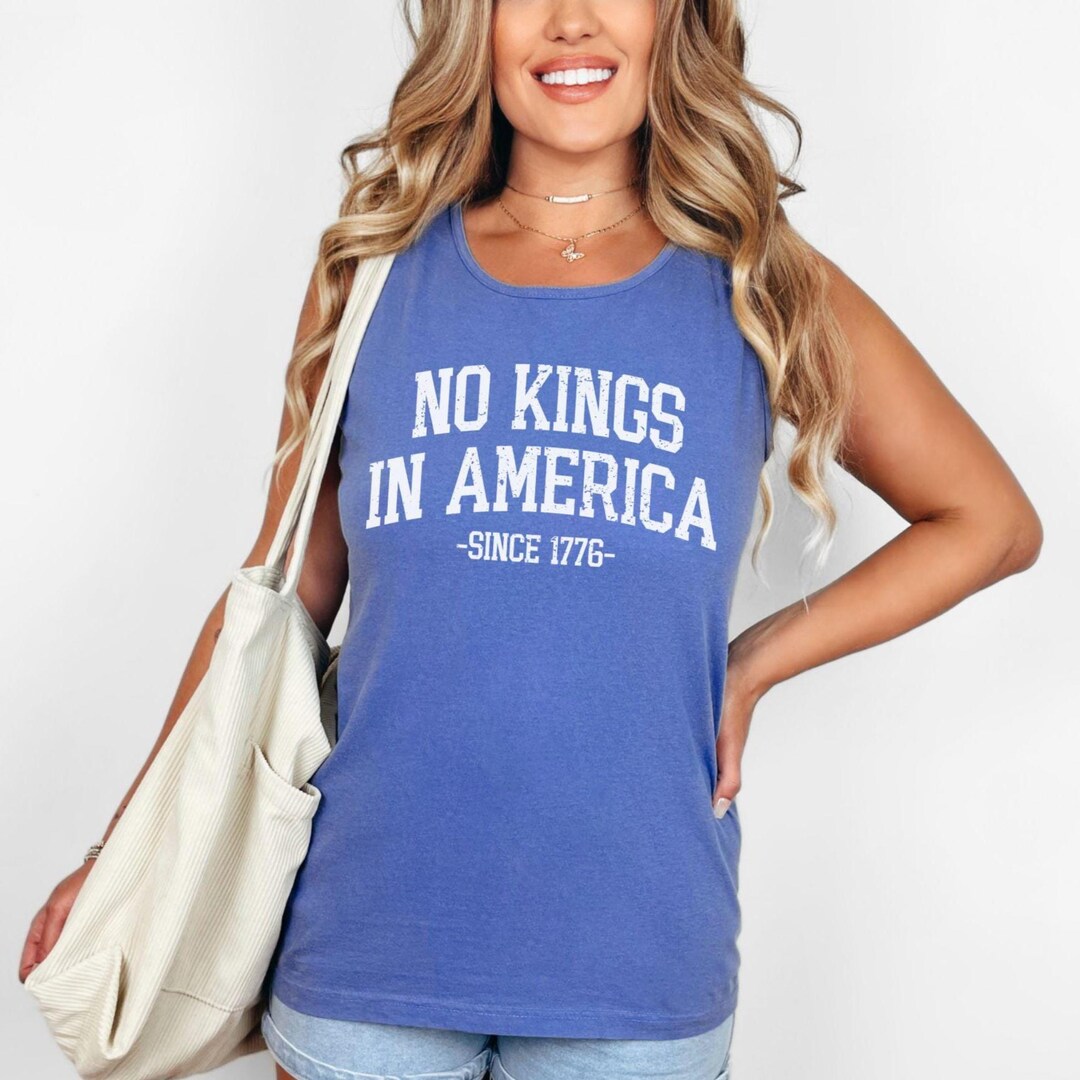 No Kings in America Anti Trump Comfort Colors Tank Top, Anti Fascism ...