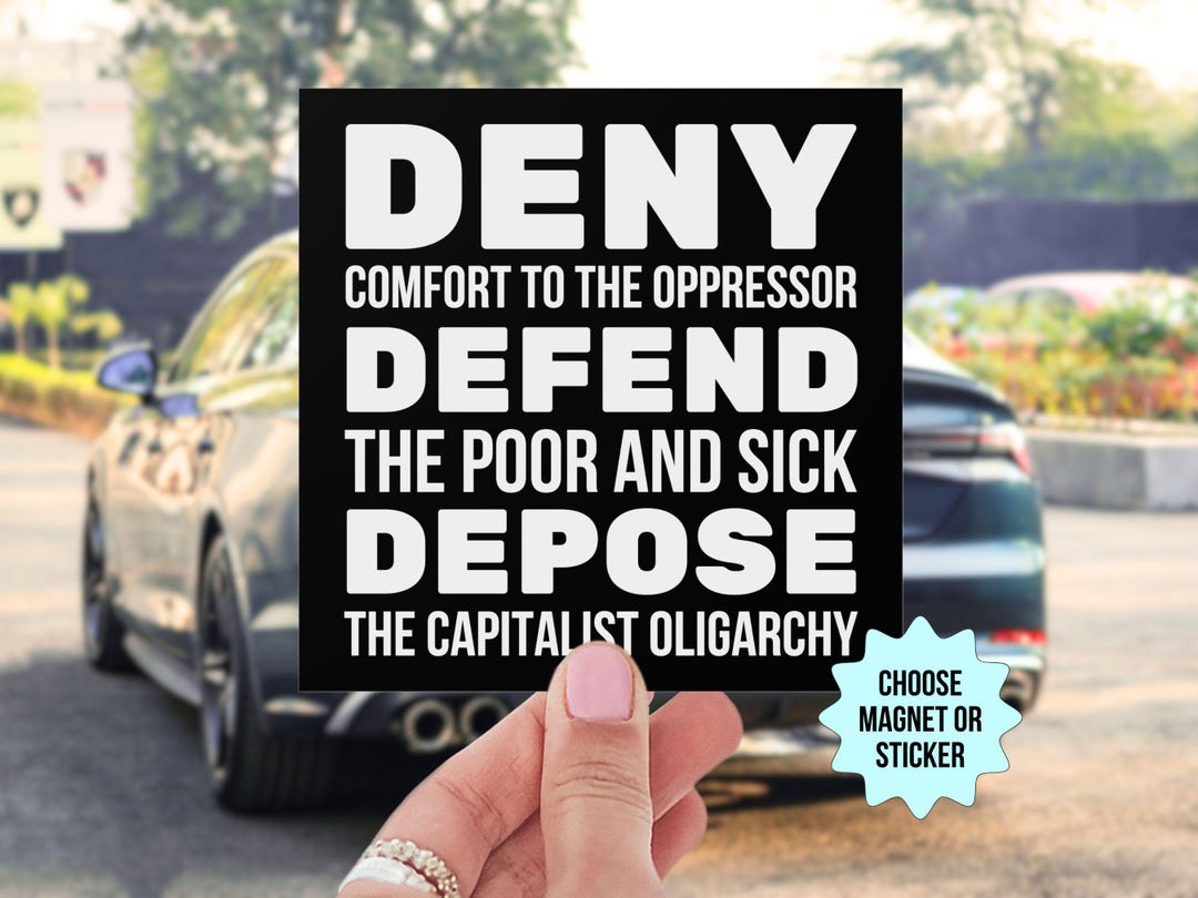 Deny Defend Depose Car Magnet/bumper Sticker, Anti Capitalism Social ...