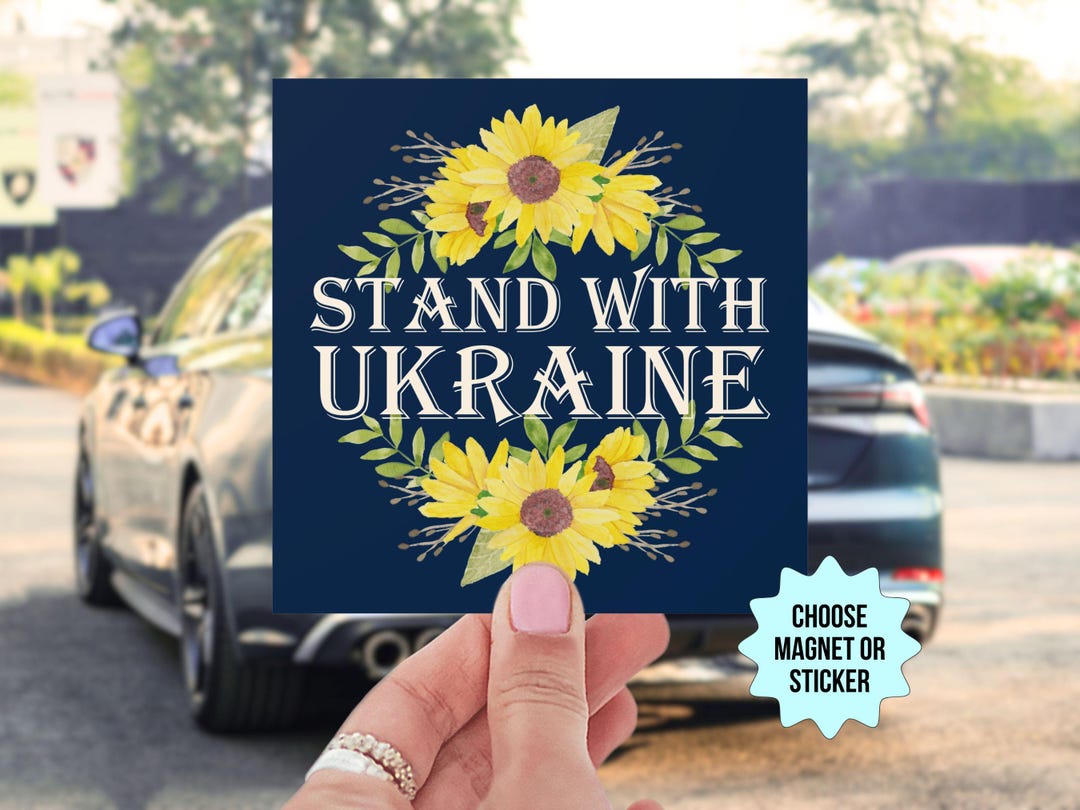 Stand With Ukraine Car Magnet/bumper Sticker, Support Ukraine ...