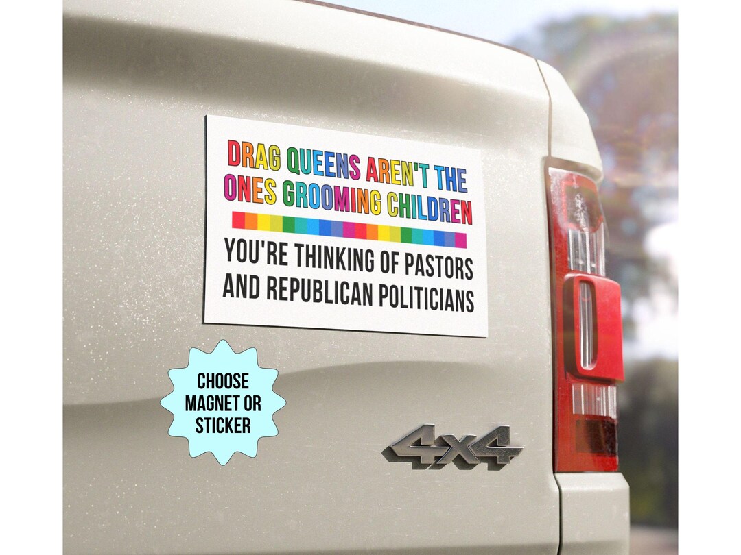 Support Drag Queens Car Magnet/bumper Sticker, Protect Queer Trans Kids ...