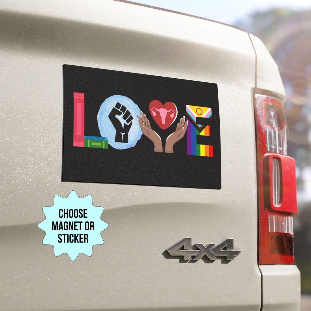 Liberal LOVE Car Magnet/bumper Sticker, Anti Trump Banned Books BLM ...