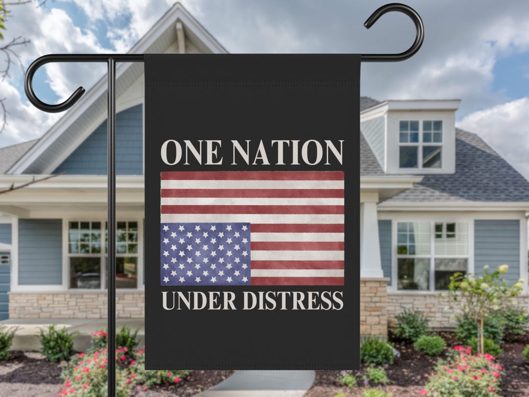One Nation Under Distress House Garden Flag, Upside Down American Flag ...