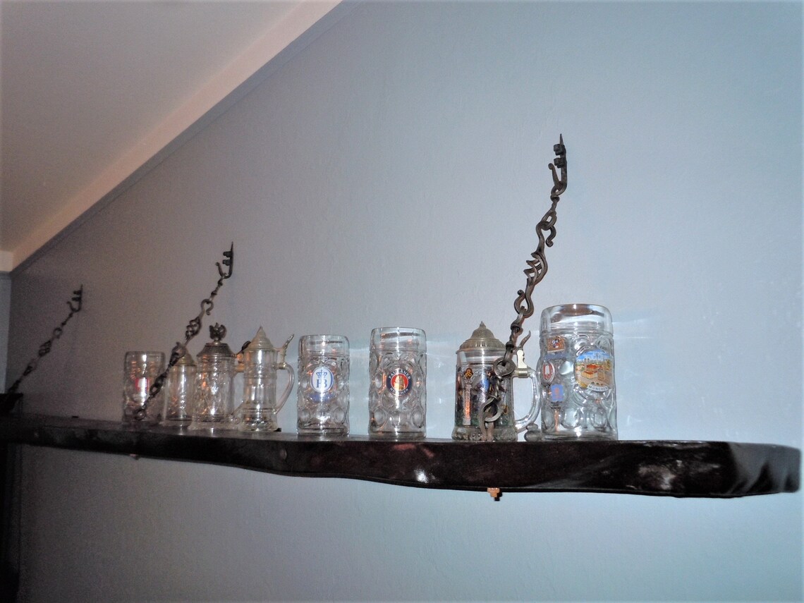 Basket S-hook Hanger, Wrought Iron 7" Long, Chain Link Handmade in the ...
