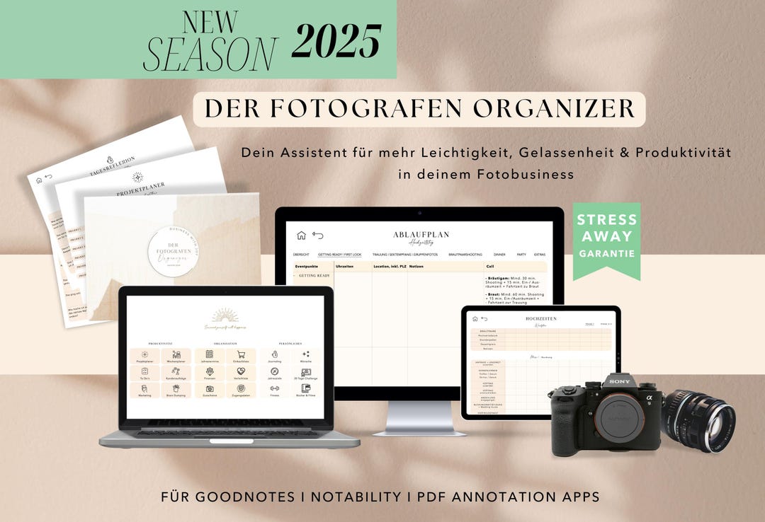 The Photographer Organizer 2025 / Photography Planner / Photographer ...