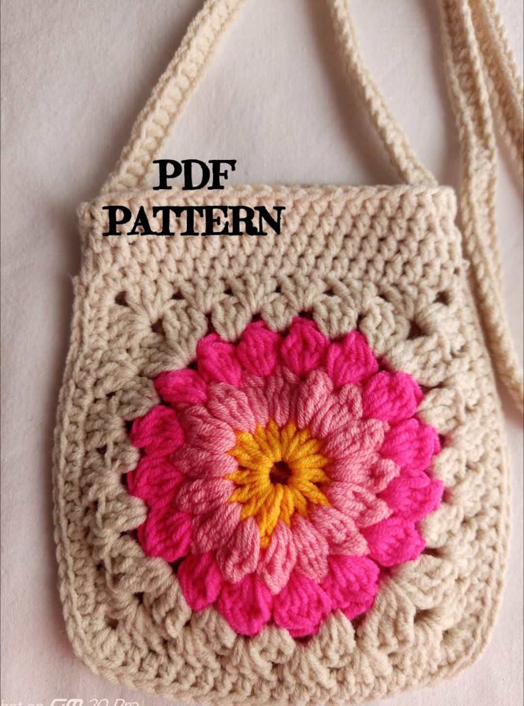 Daisy Granny Square Crochet Bag Pattern (PDF) - Etsy