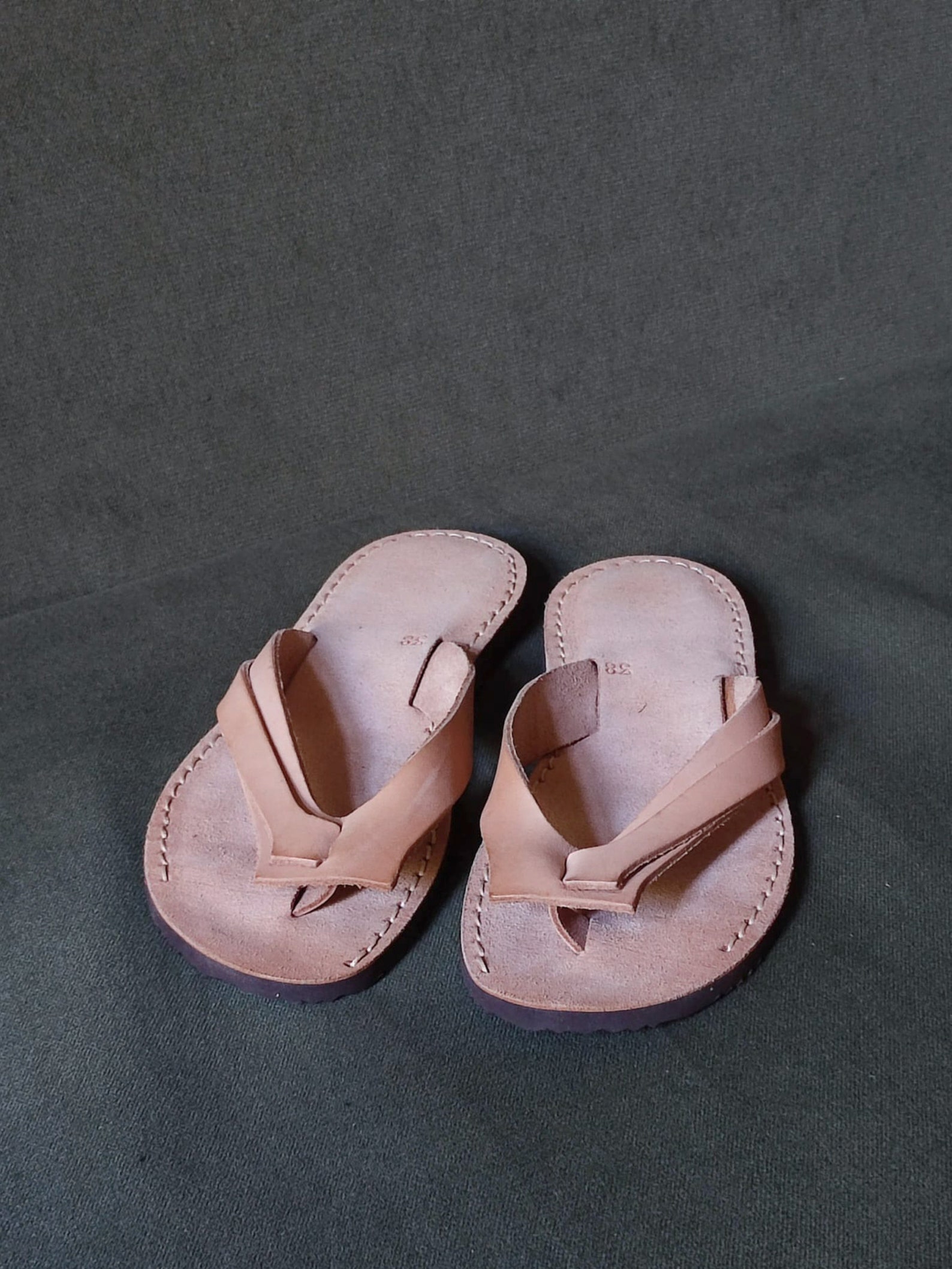 Leather Summer Sandals, Barefoot Flip-flops, Japanese-style Flat Shoes, Unisex, Natural, Black ...