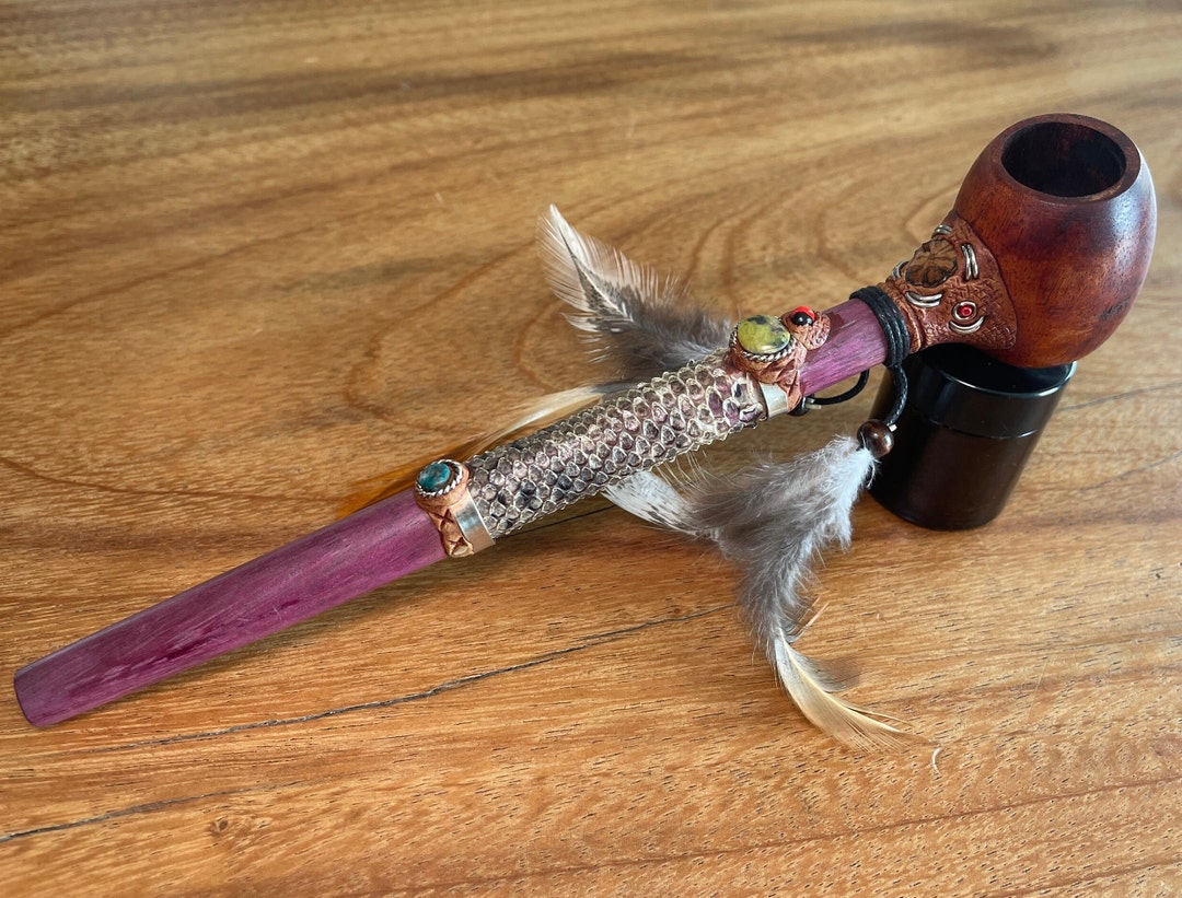 Sacred Pipe Ceremonial Prayer Tobacco Cleanse Purple Heart Wood - Etsy