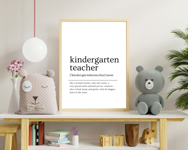 Kindergarten Teacher Definition Print Kindergarten Teacher Gift ...